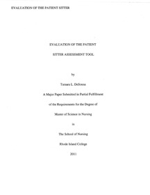 Evaluation of the Patient Sitter Assessment Tool